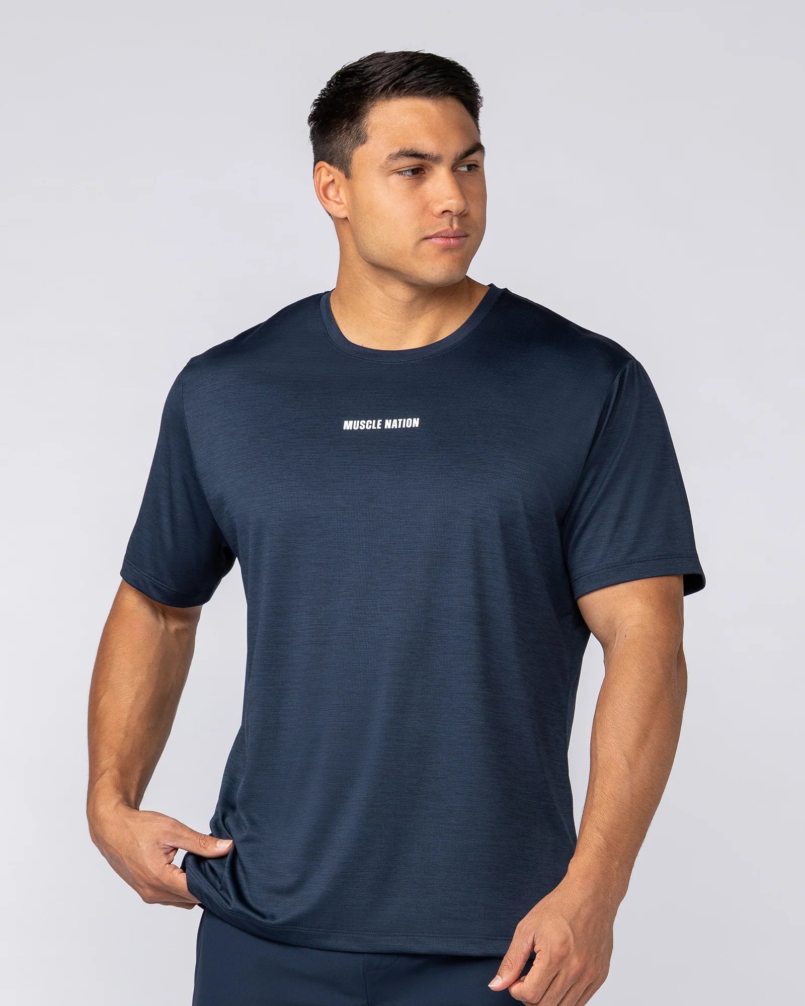 Muscle Nation | Aero Active Tee - Navy | MVMNT LMTD