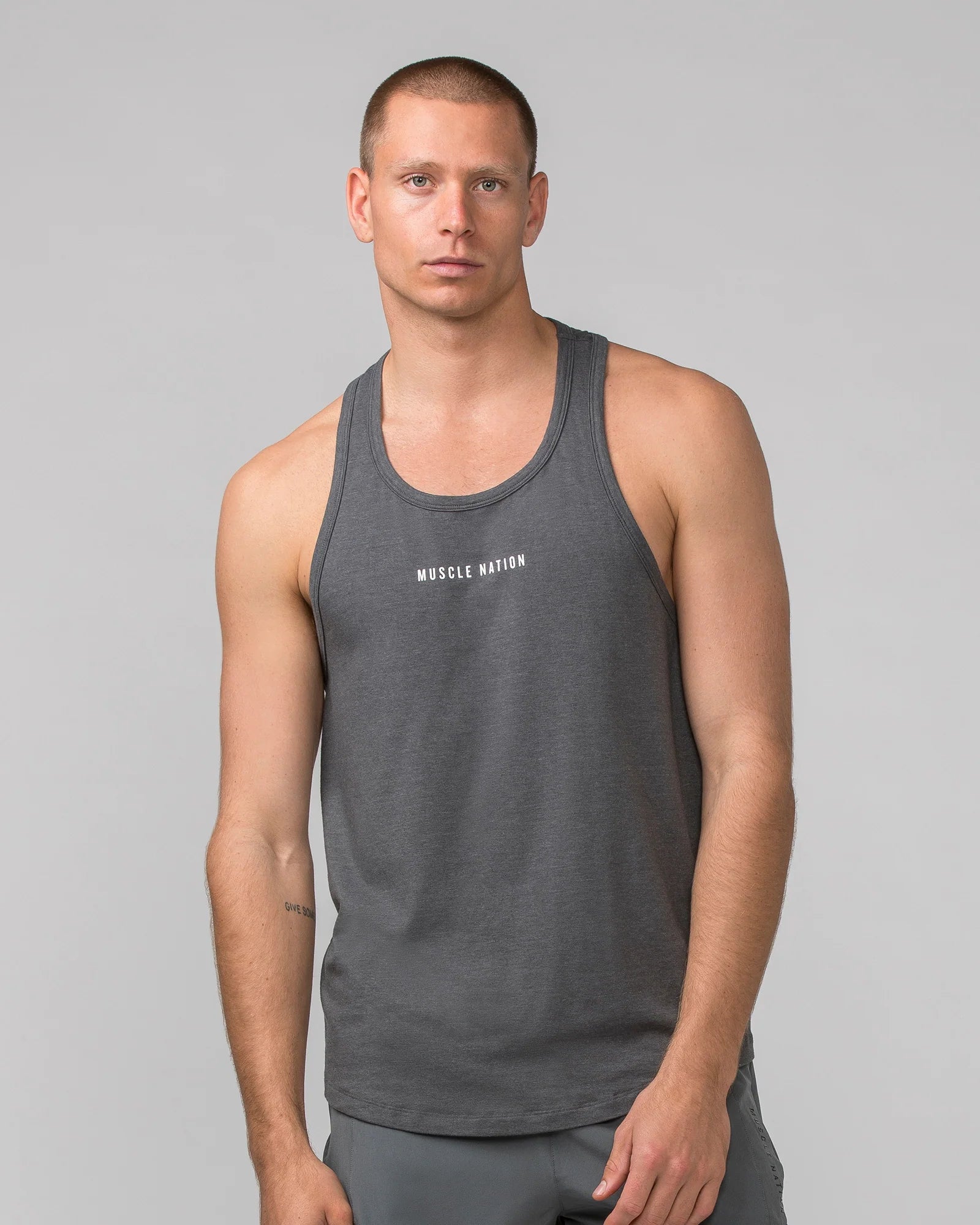 Muscle Nation | Striker Y Back Singlet - Tornado Marl | MVMNT LMTD